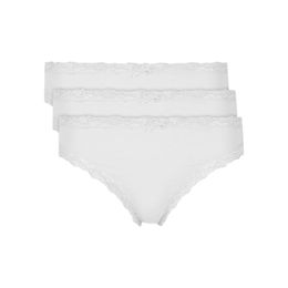 Nina von C. Damen Jazz-Pants Slips ""Cosy"", Gr. 38, wei&szlig;, Obermaterial: 95% Modal, 5% Elasthan, bestickt, unifarben, Unterhosen, eng, elastisch,