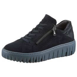 Waldl&auml;ufer WALDL&Auml;UFER Damen Plateausneaker "H-LIVIA", Gr. 3,5nachtblau, Nappaleder, Veloursleder, unifarben, Schuhe, Schn&uuml;rschuh, Halbschuh, Komfortschuh mit
