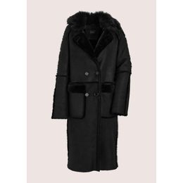 Madeleine Mode MADELEINE Damen Langmantel "Lammfellmantel Eleganter Zweireiher aus hochwertigem Lammfell", schwarz, Gr. 38, Obermaterial: 100% Lammnappaleder LANA.,