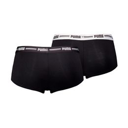 Puma Damen Panty "Puma WOMEN MINI SHORT 2P", Gr. XS, schwarz, Jersey, Obermaterial: 57% Baumwolle, 38% Modal, 5% Elasthan, Unterhosen, schmaler