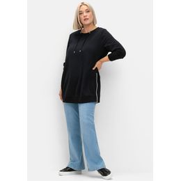 sheego Damen Bootcut-Jeans, blau, Gr. 46, unifarben, 99% Baumwolle, 1% Elasthan, Jeans