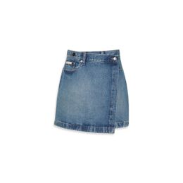Jeansrock Calvin Klein Jeans "DENIM MINI WRAP SKIRT", Damen, Gr. 32, cold springs, Denim/Jeans, Obermaterial: 100% Baumwolle, unifarben, figurbetont mini, R&ouml;cke Jeansrock, Figurbetont