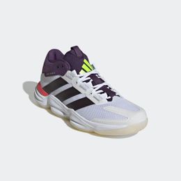 Herren Hallenschuh "COURT STABIL HALLEN", adidas Performance, Gr. 44, weiß, Synthetik, Textil, Schuhe, besonders geeignet für Handball und Volleyball