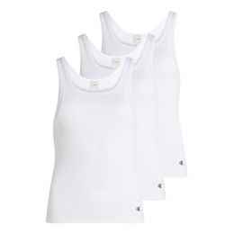 Damen Tanktop "SCOOP NECK COTTON TANK 3PK", Calvin Klein Underwear, Gr. L, wei&szlig;, Rippware, Obermaterial: 100% Baumwolle, unifarben, Basic, Tops, mit