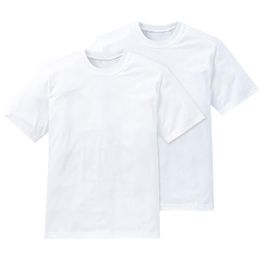 Schiesser Herren T-Shirt "Essentials", Gr. S, wei&szlig;, Single Jersey, Obermaterial: 100% Baumwolle, unifarben, Shirts, mit Rundhalsausschnitt