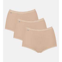 Sloggi Damen Maxislip "Basic+", Gr. 58, beige, Single Jersey, Obermaterial: 95% Baumwolle, 5% Elasthan, Unterhosen, perfekter Sitz, Baumwollmischung,