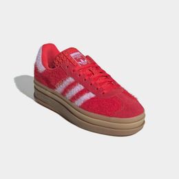 Sneaker adidas originals "GAZELLE BOLD", Damen, Gr. 38,5, better scarlet, bliss lila, gold metallic, Leder, Textil, Schuhe Sneaker