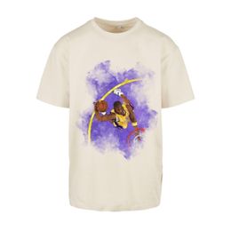 MisterTee Damen T-Shirt "MisterTee Unisex Basketball Clouds 2.0 Oversize Tee"sand, Gr. XS, bedruckt, 100% Baumwolle, Shirts