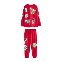 next Pyjama Jungen Gr&ouml;&szlig;e 110 hellblau / hellgelb / rot / schwarz