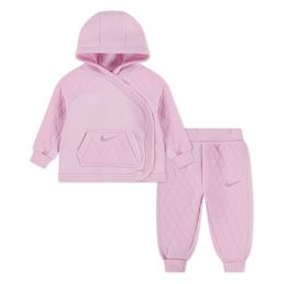 Nike Sportswear M&auml;dchen Jogginganzug "NKN READYSET HOODED JOGGER SET", rosa, Gr. 92, Obermaterial: 62% Baumwolle, 38% Polyester. Obermaterial Hose: