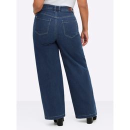 sheego Damen High-waist-Jeans, blau, Gr. 54, unifarben, 95% Baumwolle, 3% Polyester, 2% Elasthan, Jeans
