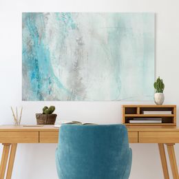 Bilderwelten Leinwandbild originell Abstrakt Kunstdruck t&uuml;rkis - Eismeer I - Wandbild XXL Wohnzimmer Schlafzimmer