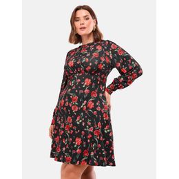 Lipsy Kleid 'Lipsy Mini Floral' Damen Gr&ouml;&szlig;e 48 gr&uuml;n / rot / schwarz Winterkleid