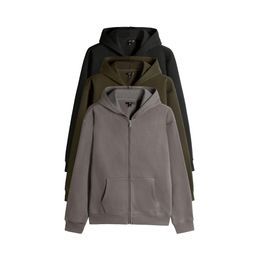 The Set Sweatjacke Herren Gr&ouml;&szlig;e XXXL taupe / oliv / schwarz