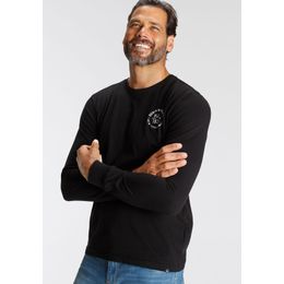 H.I.S. H.I.S Herren Langarmshirt, gr&uuml;n, Gr. M, bedruckt, Single Jersey, Obermaterial: 100% Baumwolle, Shirts, Langarm, bedruckt, Rundhalsausschnitt, aus