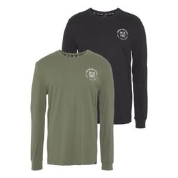 H.I.S. H.I.S Herren Langarmshirt, gr&uuml;n, Gr. XXXL, bedruckt, Single Jersey, Obermaterial: 100% Baumwolle, Shirts, Langarm, bedruckt, Rundhalsausschnitt, aus