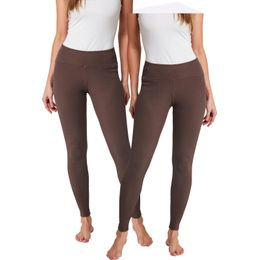 w&auml;schepur Damen Leggings hinten h&ouml;her geschnitten schoko Gr&ouml;&szlig;e 36/38