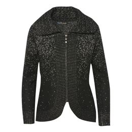 Koroshi Strickjacke Damen Gr&ouml;&szlig;e S silbergrau / schwarz