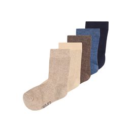 Minymo Socken M&auml;dchen Gr&ouml;&szlig;e 15/18 beige / beigemeliert / dunkelblau / braunmeliert