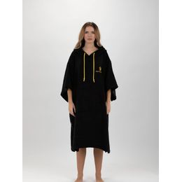 Pacifique Sud Sport-Bademantel 'Poncho Surf - Einheitsgr&ouml;&szlig;e - Tencel - Mit &Auml;rmeln' Damen Gr&ouml;&szlig;e M/L schwarz