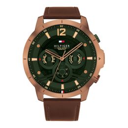 Tommy Hilfiger Uhr 'LUCA' Herren Gr&ouml;&szlig;e One Size braun / dunkelgr&uuml;n
