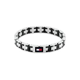 Tommy Hilfiger Armband 'H-Link' Herren Gr&ouml;&szlig;e One Size schwarz / silber