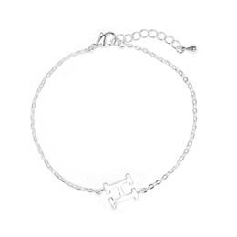 Luxenter Armband 'Alphabet H' Damen Gr&ouml;&szlig;e 19 cm silber