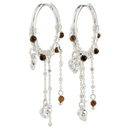 Pilgrim Ohrringe 'Mylan' Damen Gr&ouml;&szlig;e One Size dunkelbraun / silber / transparent