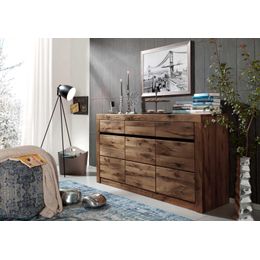 Sideboard Wild-/Zerreiche 155x45x85 Tabacco brown ge&ouml;lt MONTREUX #310