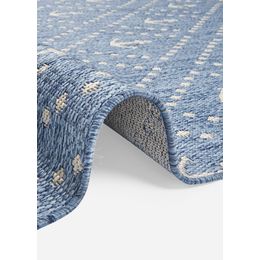 bonprix In-und Outdoor Teppich mit Anker Motiv, blau