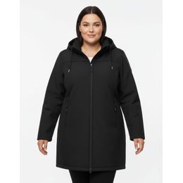 sheego Gro&szlig;e Gr&ouml;&szlig;en Softshelljacke mit reflektierenden Streifen, schwarz, Gr&ouml;&szlig;e 40 - Damen