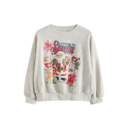 next Sweatshirt M&auml;dchen Gr&ouml;&szlig;e 98 hellbraun / grau / gr&uuml;n / rot