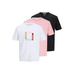 Jack & Jones Jack & Jones T-Shirt Herren Gr&ouml;&szlig;e XXL pastellpink / schwarz / wei&szlig;