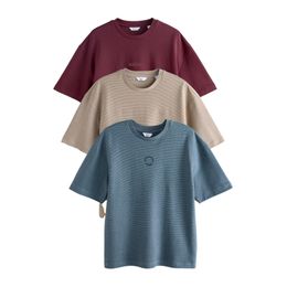next T-Shirt Herren Gr&ouml;&szlig;e 4XL blau / greige / dunkelrot