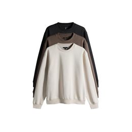 The Set Sweatshirt Herren Gr&ouml;&szlig;e L creme / braun / schwarz