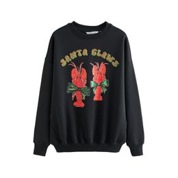 next Sweatshirt 'Santa Hummer' Damen Gr&ouml;&szlig;e M gold / gr&uuml;n / hummer / schwarz