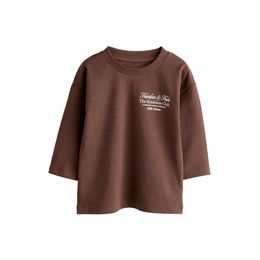 next Shirt Jungen Gr&ouml;&szlig;e 68 braun / wei&szlig;