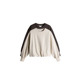 The Set Sweatshirt Damen Gr&ouml;&szlig;e XL hellbeige / schoko