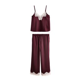 next Pyjama Damen Gr&ouml;&szlig;e XXL burgunder / wei&szlig; Winterkleid