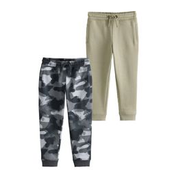 next Jogginghose Jungen Gr&ouml;&szlig;e 110 grau / pastellgr&uuml;n / schwarz