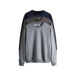 The Set Sweatshirt Herren Gr&ouml;&szlig;e XXXL navy / braun / grau