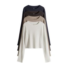 The Set Shirt Damen Gr&ouml;&szlig;e L navy / dunkelbraun / taupe / wei&szlig;