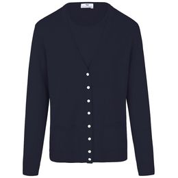 Peter Hahn - Twinset aus 100% Schurwolle-Pure Tasmanian Wool, blau, Gr. 52 / XXL - Schurwolle