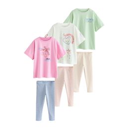 next Pyjama M&auml;dchen Gr&ouml;&szlig;e 116 beige / blau / hellgr&uuml;n / pink