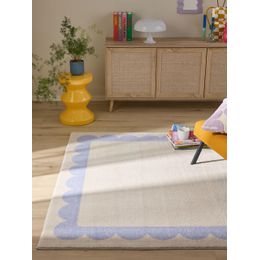 benuta Pop Waschbarer Kurzflor Teppich Frame Lila 200x300 cm - Moderner Kurzflor-Teppich f&uuml;r Wohnzimmer