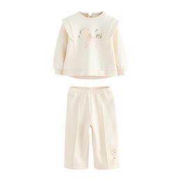 Baker By Ted Baker Set: Sweatshirt und Hose M&auml;dchen Gr&ouml;&szlig;e 92 creme / gold / hellpink