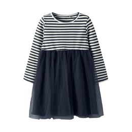 name it Kleid 'NMFTAIAS' M&auml;dchen Gr&ouml;&szlig;e 122 navy / silber / wei&szlig;