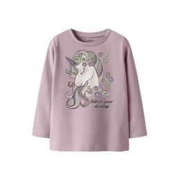 name it Shirt 'NMFTULINEA' M&auml;dchen Gr&ouml;&szlig;e 122/128 creme / silbergrau / hellgr&uuml;n / ros&eacute;