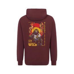 Oldskull Zip-Up Hoodie 'Wrldvibe Return to Wild Graphic' male Red size XXL