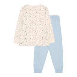 CeLaVi Pyjama M&auml;dchen Gr&ouml;&szlig;e 130 beige / hellblau / gr&uuml;n / rosa / wei&szlig;